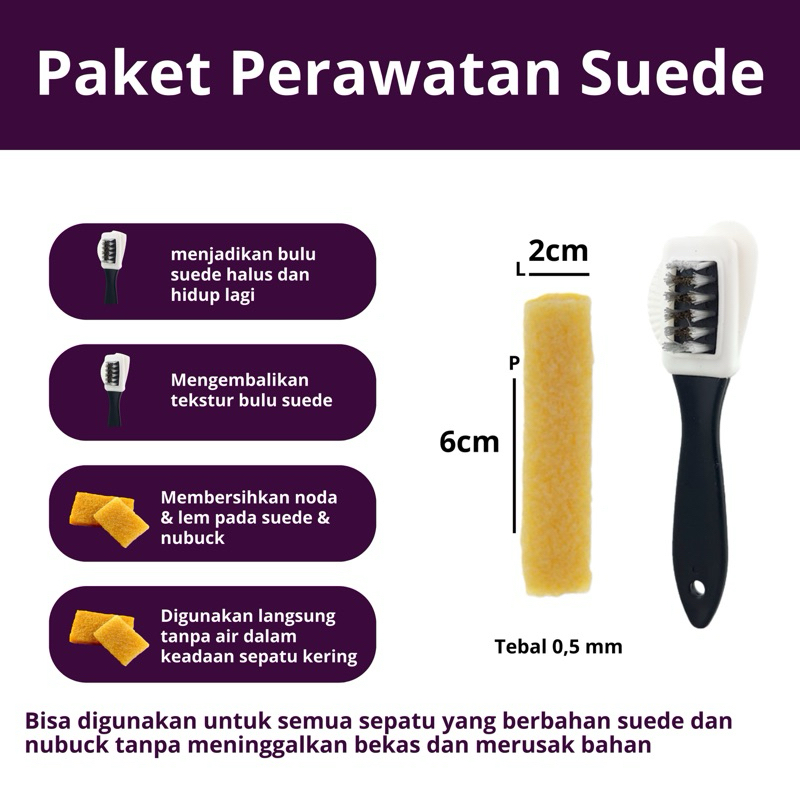 Jual PAKET HEMAT SUEDE Sikat Sepatu Suede Nubuck Multifungsi Suede ...