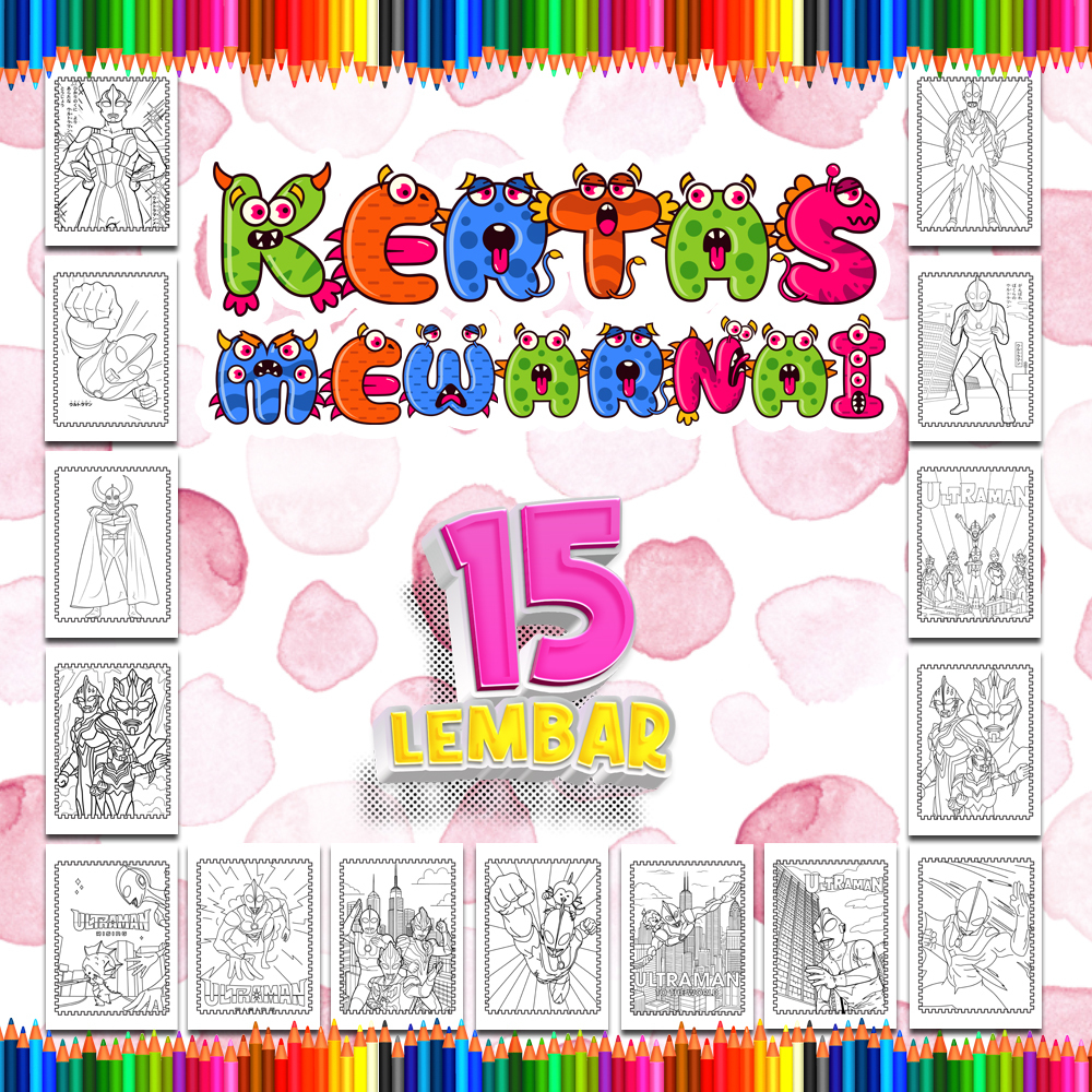 Jual Kertas mewarnai anak 15 Lembar. coloring worksheet paket lengkap ...
