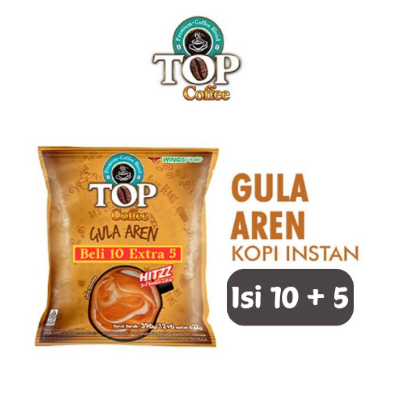 Jual TOP kopi GULA AREN isi 15 Sachet Top Coffee 3in1 Kopi Bubuk+Susu ...
