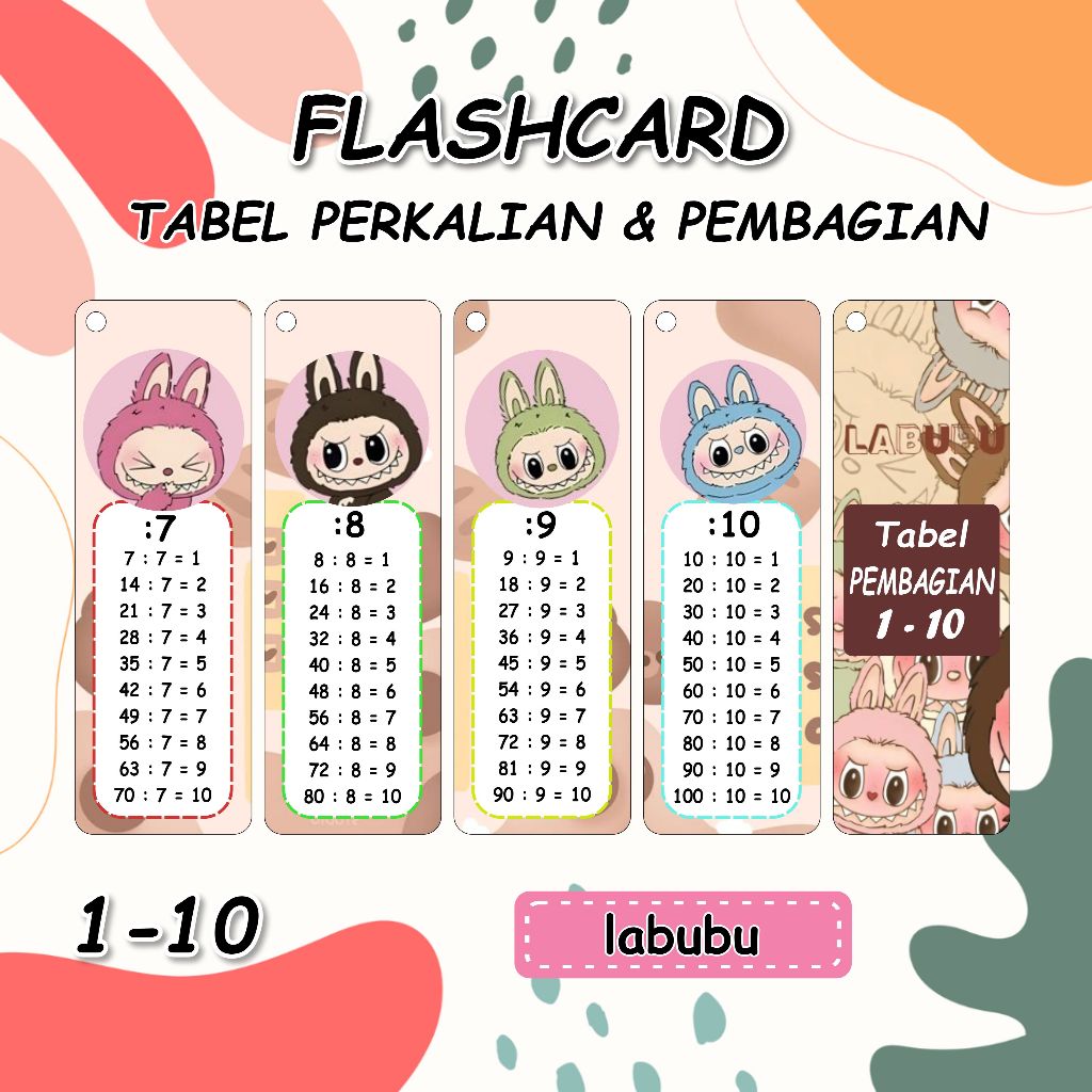 Jual Flash Card Matematika labubu perkalian pembagian penjumlahan ...