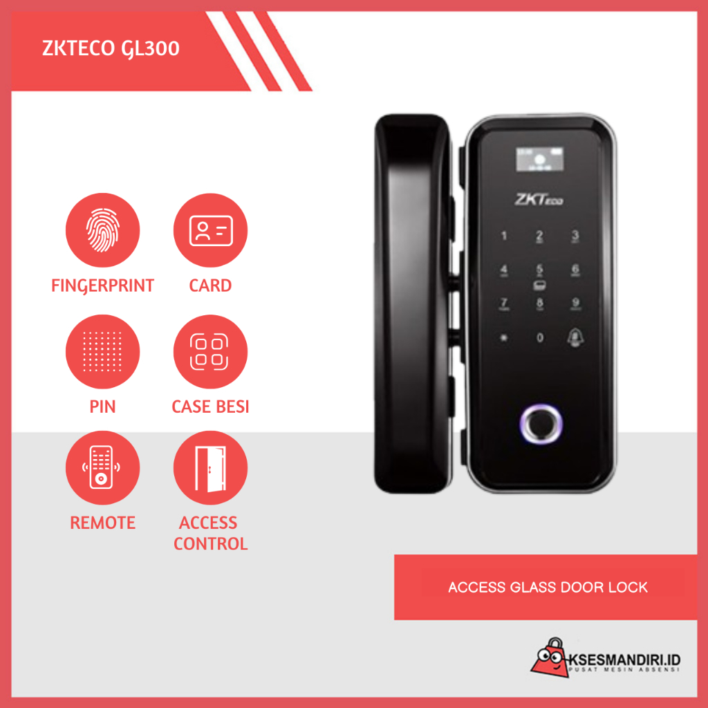 Jual Mesin Absensi Glassdoor Handle Pintu Zkteco GL300 | Shopee Indonesia