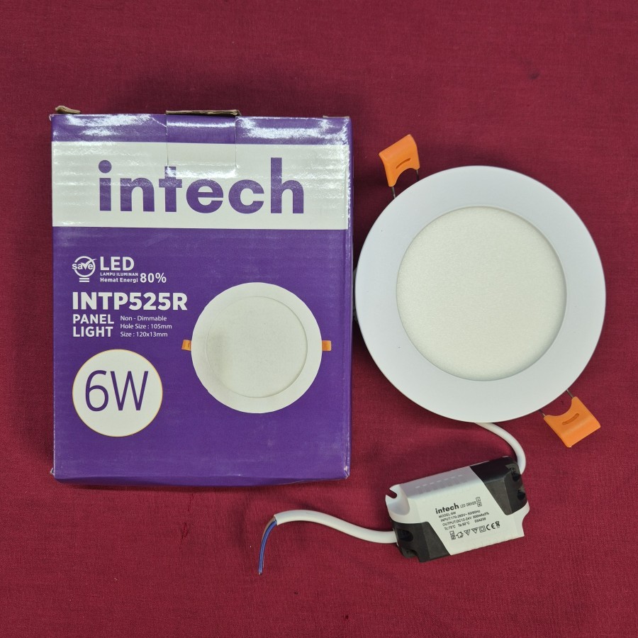 Jual INTP525R Lampu Panel DownLight 6W Watt Bulat LED Intech | Shopee ...