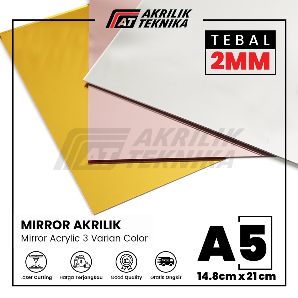 Jual Akrilik Mirror A5 Gold Silver Rose Gold / Acrylic Sheet Mirror ...