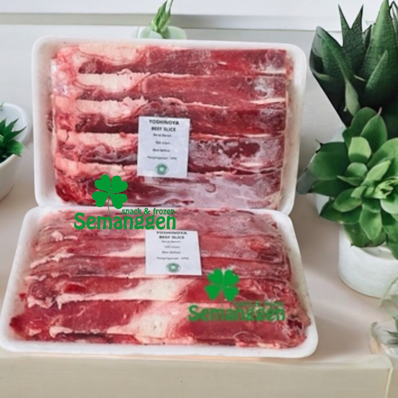Jual slice beef/daging slice/yoshinoya 500g semanggen frozen | Shopee ...