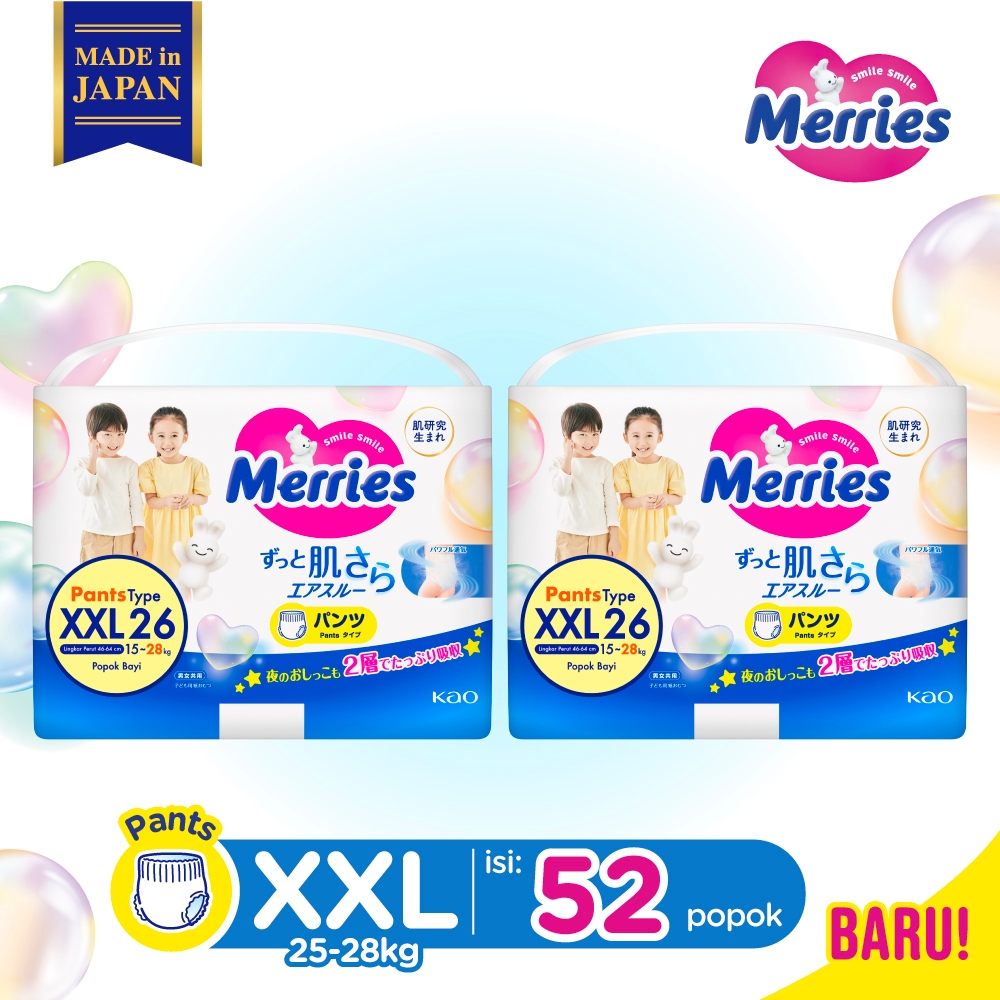 Jual Merries Premium Popok Bayi Celana XXL 26 x2 | Shopee Indonesia