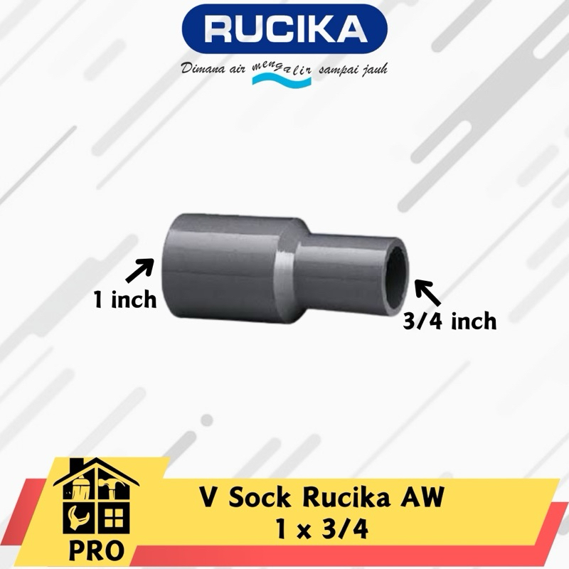 Jual Vlok Sock Rucika [AW] 1" x 3/4" Vsock Reducer PVC 1 x 3/4 inch ...