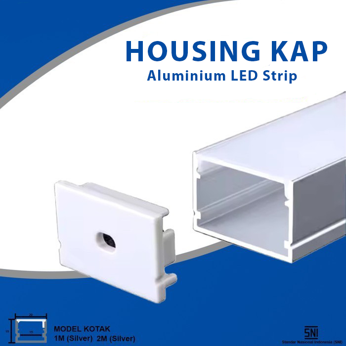 Jual Kap Housing Rumah Lampu LED Strip Selang Model Kotak 1M 2M 1 2 ...