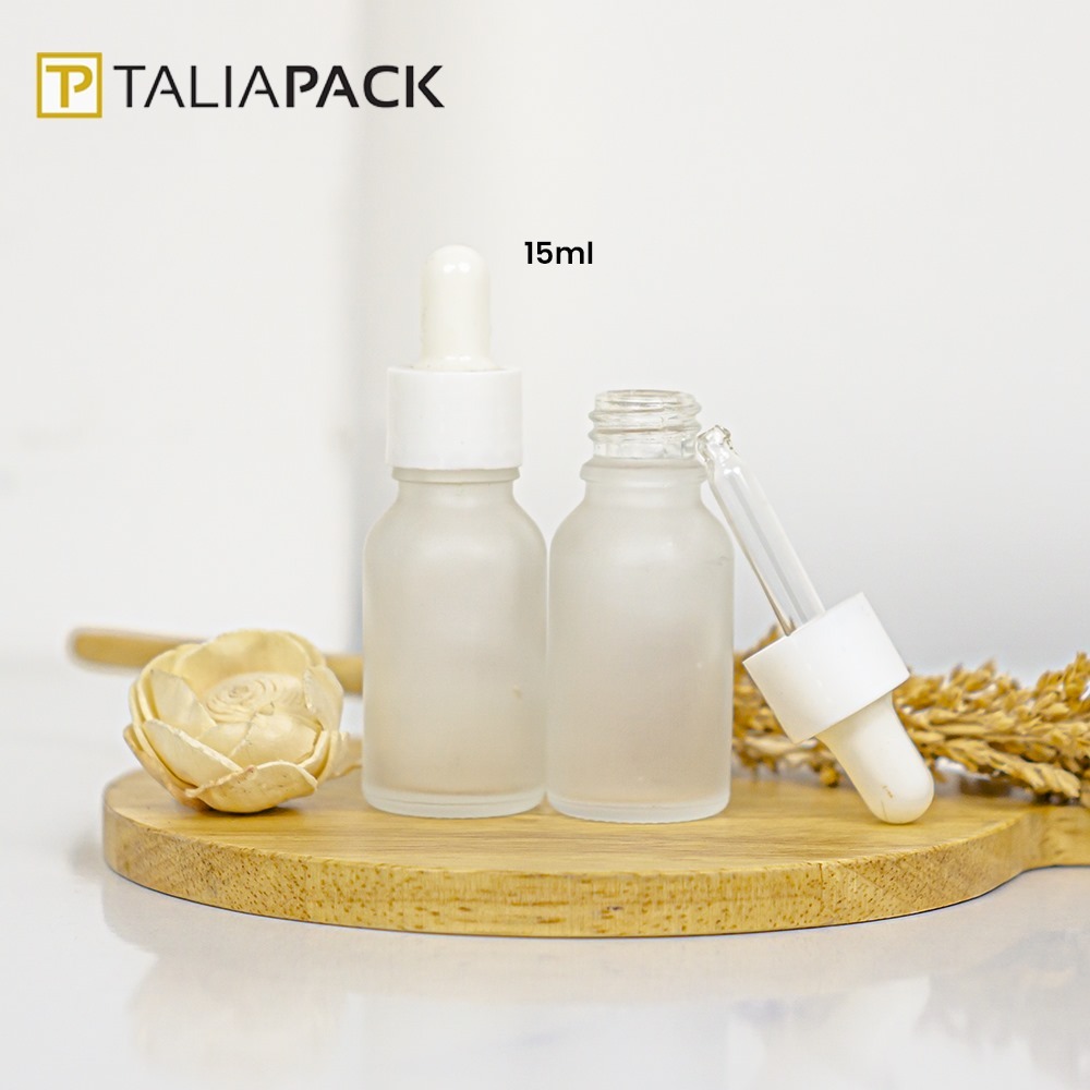 Jual BOTOL SERUM 15 ML - FROSTED RING PUTIH SMOOTH (100PCS) | Shopee ...