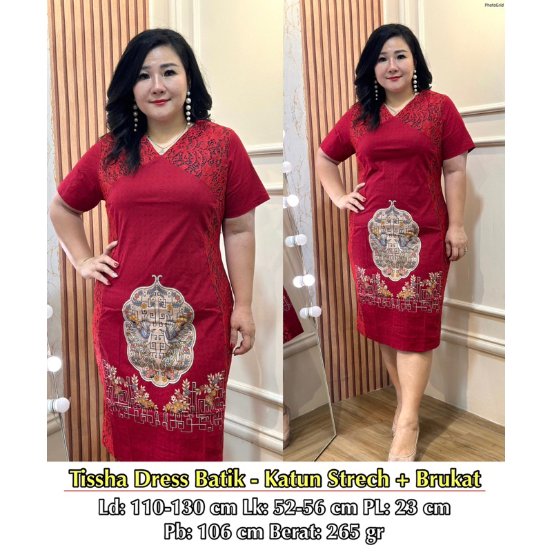 Jual FINA BIGSIZE - (TISSHA DRESS BATIK) DRESS BATIK JUMBO BIGSIZE ...