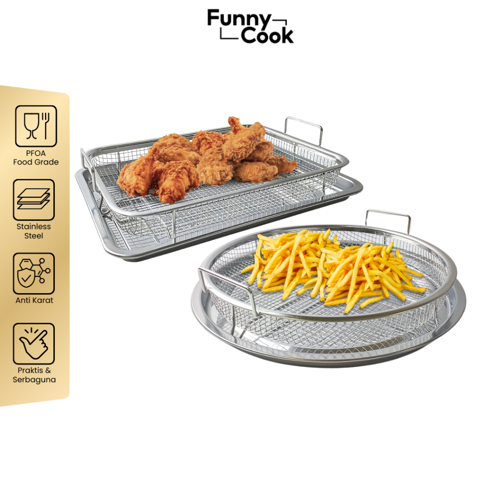 Jual FUNNYCOOK Peniris Minyak Cooper Crisper Tray Fika / Oven Tray ...