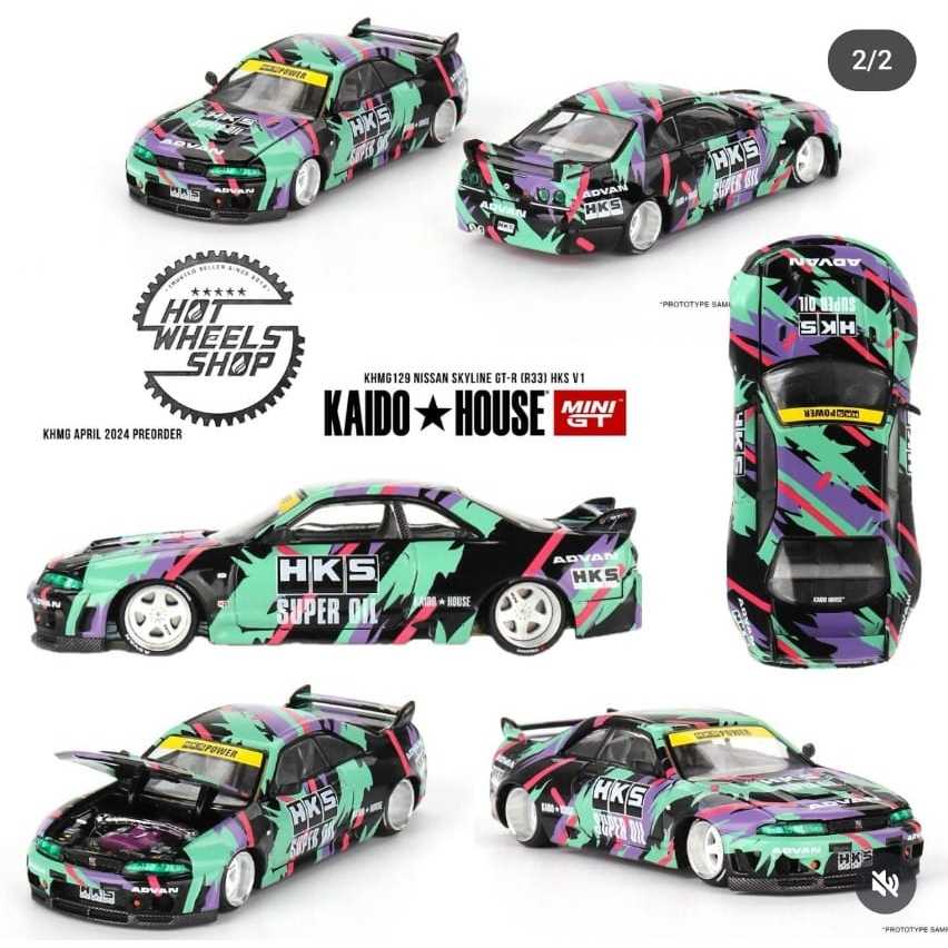 Jual MINI GT KHMG129 - NISSAN SKYLINE GT-R (R33) HKS V1 | Shopee Indonesia