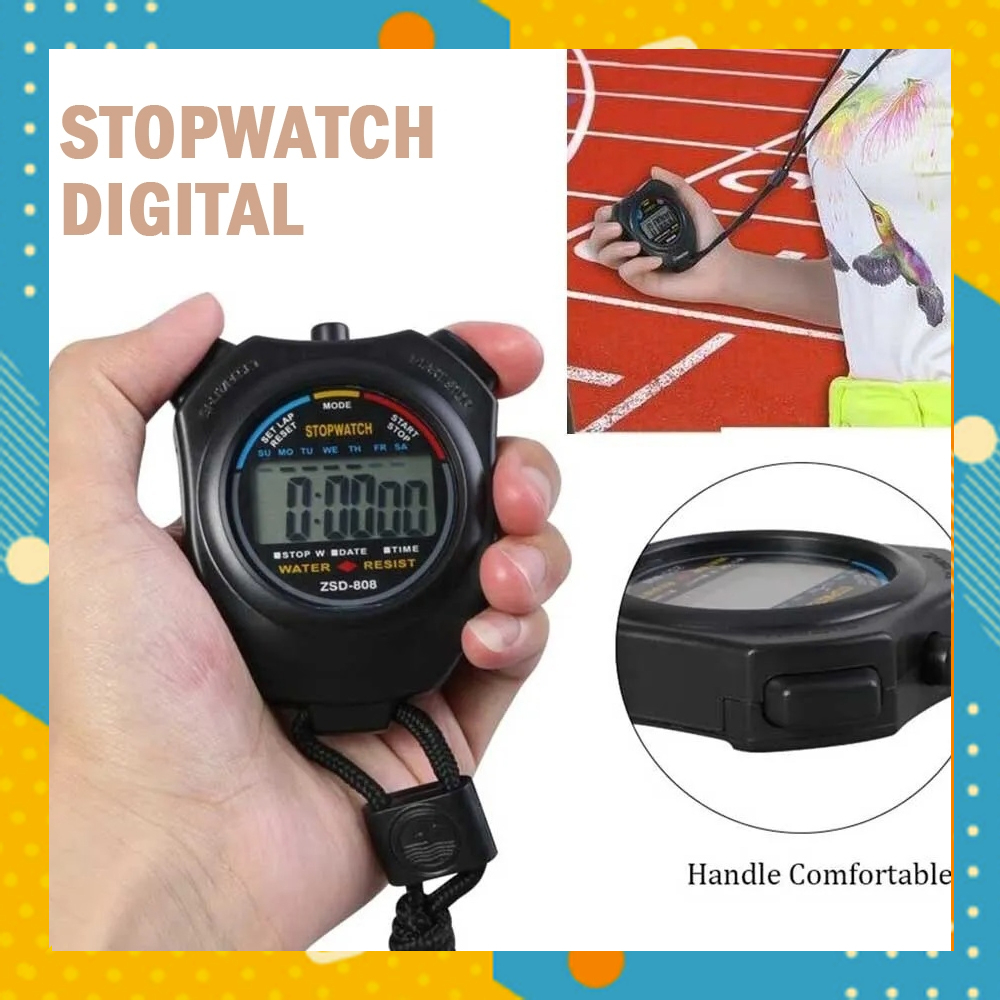 Jual Stopwatch Digital Stop Watch Waktu Olahraga Gym Sepeda Lari Yoga ...
