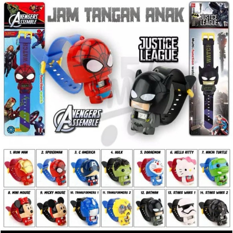 Jual JAM TANGAN ANAK ANAK ROBOT SUPER HERO KARAKTER LUCU DIGITAL ...