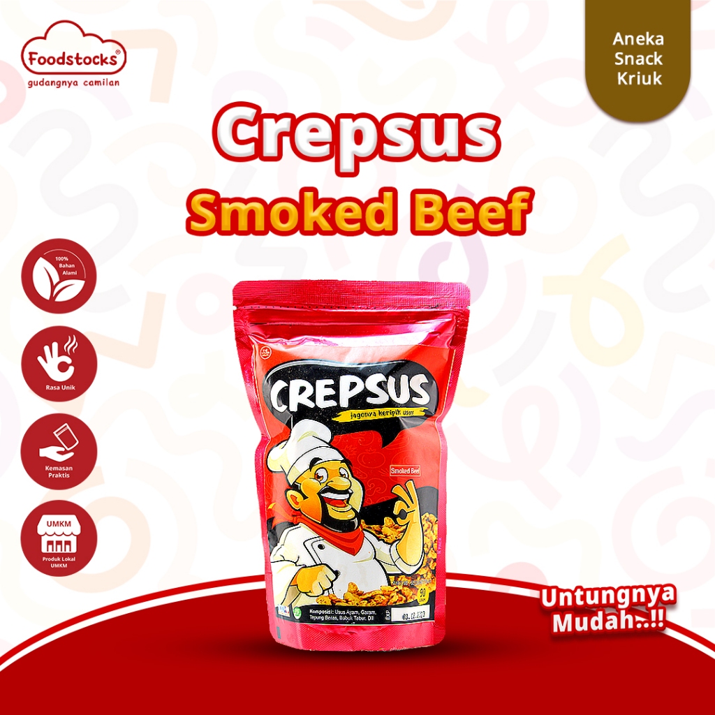 Jual Crepsus - Keripik Usus Crispy Rasa Smoked Beef 90gr | Shopee Indonesia