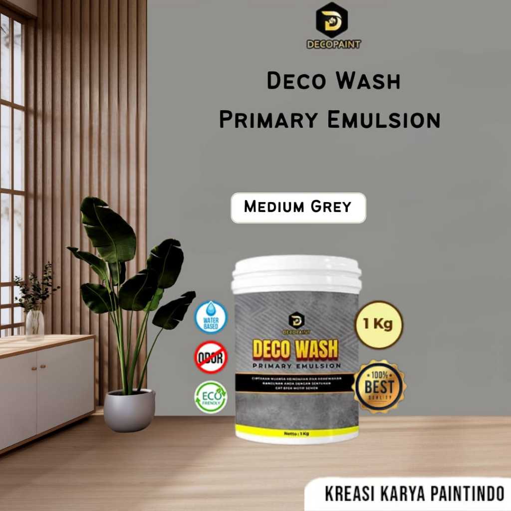 Jual 1Kg Deco Wash Paint | Cat Motif Semen Ekspos - Medium Grey ...