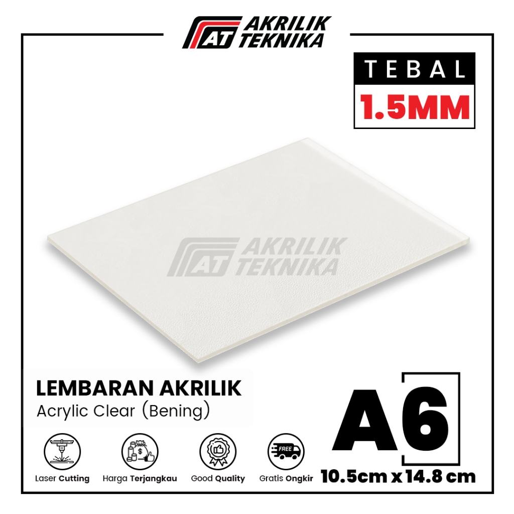 Jual Lembaran Akrilik A6 1.5mm / Acrylic Sheet Clear / Akrilik Bening | Shopee Indonesia