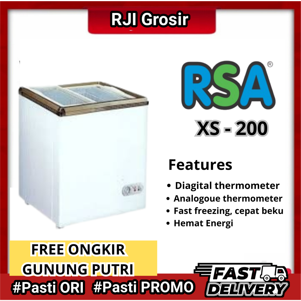 Jual [PRODUK TERLARIS FREEZER BOX] RSA XS 200 CHEST FREEZER BOX SLIDING ...