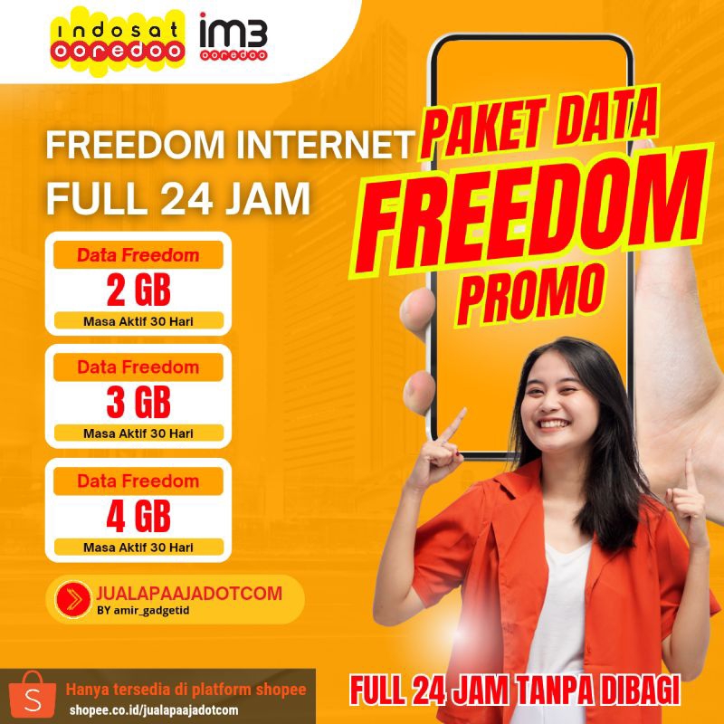 Jual [TERMURAH] PAKET DATA INTERNET FREEDOM 24 jam| Proses cepat 10 ...