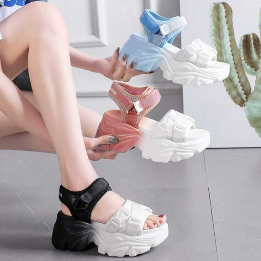 Jual DEMOND21 - SENDAL SEPATU TINGGI WANITA BAHAN KANVAS MIX WARNA ...