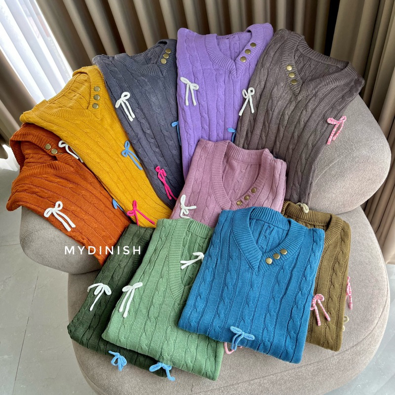 Jual Fatwa Vest Pita - Rompi Cable Wanita Korean Style Motif Pita ...