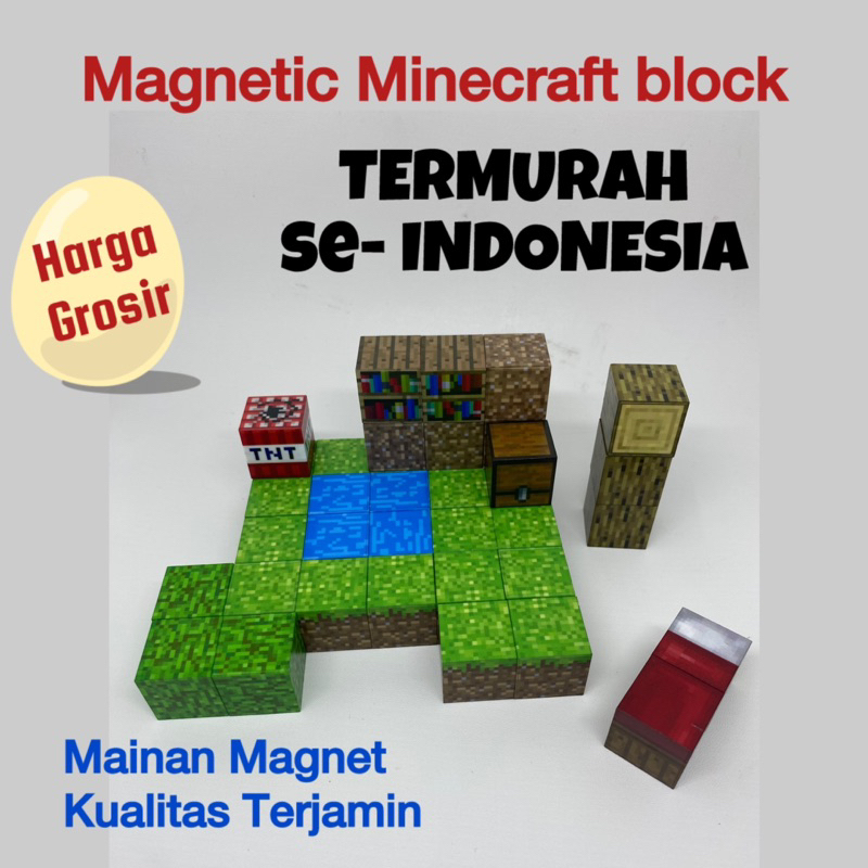 Jual Magnetic Minecraft Block SATUAN / block magnet | Shopee Indonesia