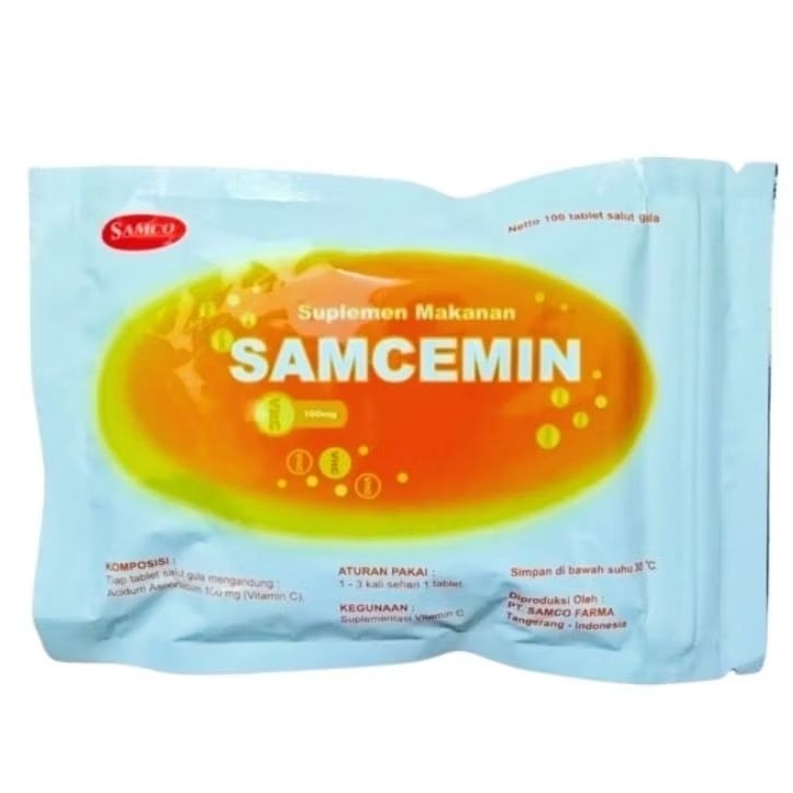 Jual SAMCEMIN - Vitamin C 100mg (100's /Zak) | Shopee Indonesia