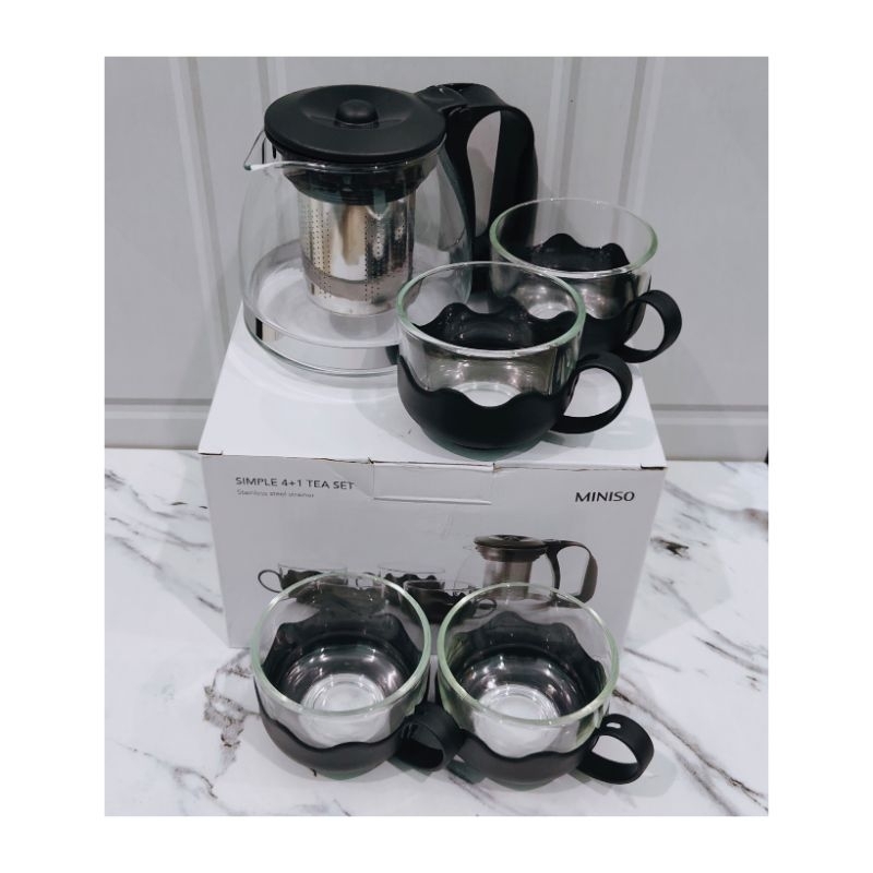 Jual MINISO TEKO TEAPOT SET HITAM | Shopee Indonesia
