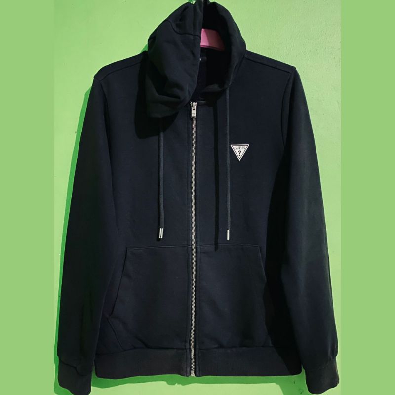 Jual Hoodie Zipper GUESS (Hitam) | Shopee Indonesia