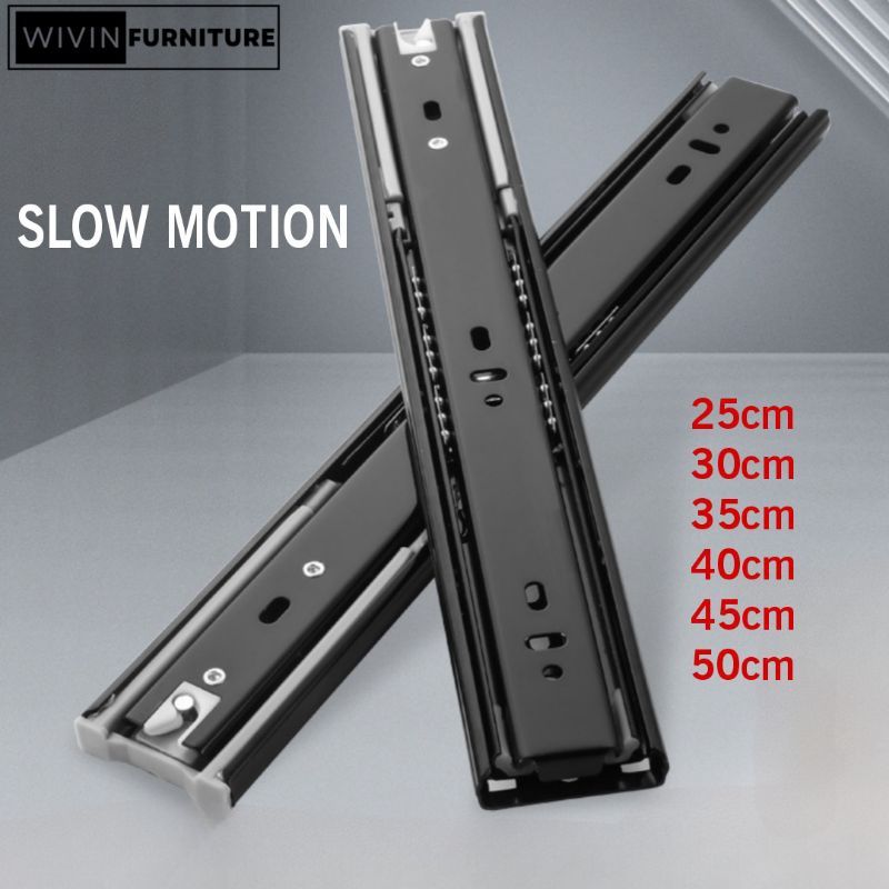 Jual (1 Set) Rel Laci Double Tarik Full Extension Slow Motion Soft ...