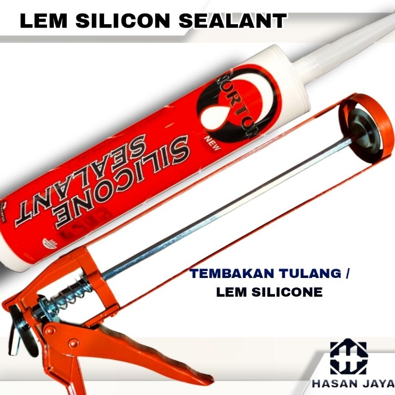 Jual Lem NORTON 300ML Silicone Silikon Sealant Silen + Tembakan Stang ...