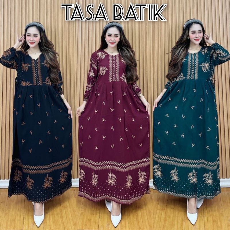 Jual Daster Wanita Kekinian Longdres Chibi Motif Bunga Khayangan Model ...