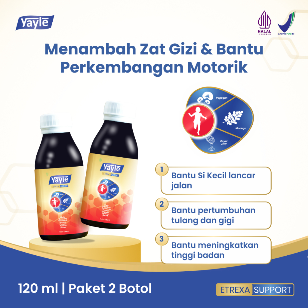 Jual Yayle Etrexa Madu Anak Support 120 ml 2 Botol | Membantu ...