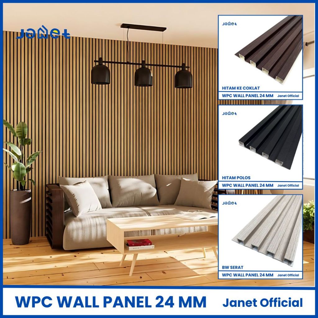 Jual WPC Wall Panel 3 meter 300cm X 17cm X 2.4cm | pvc Wallpanel Wood Panel Panel Dinding Janet ...