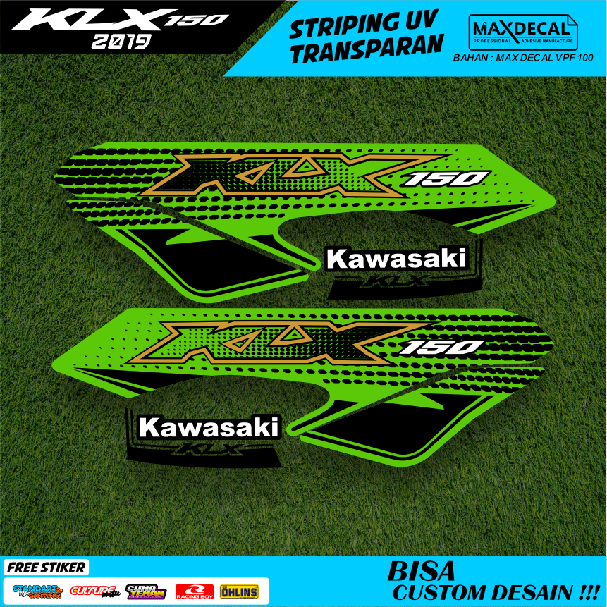 Jual striping lis klx bf extrime 2019 hijau merah original stripping ...
