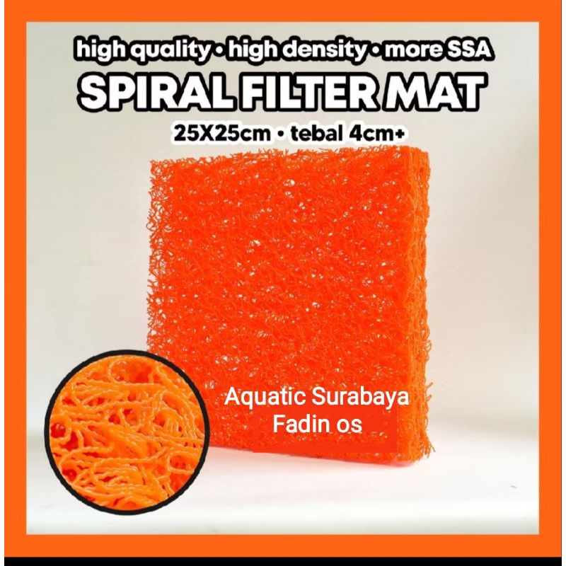 Jual KURIA FILTER MAT SPIRAL JAPMAT FILTER ORANGE 25X25 CM FILTER MAT ...