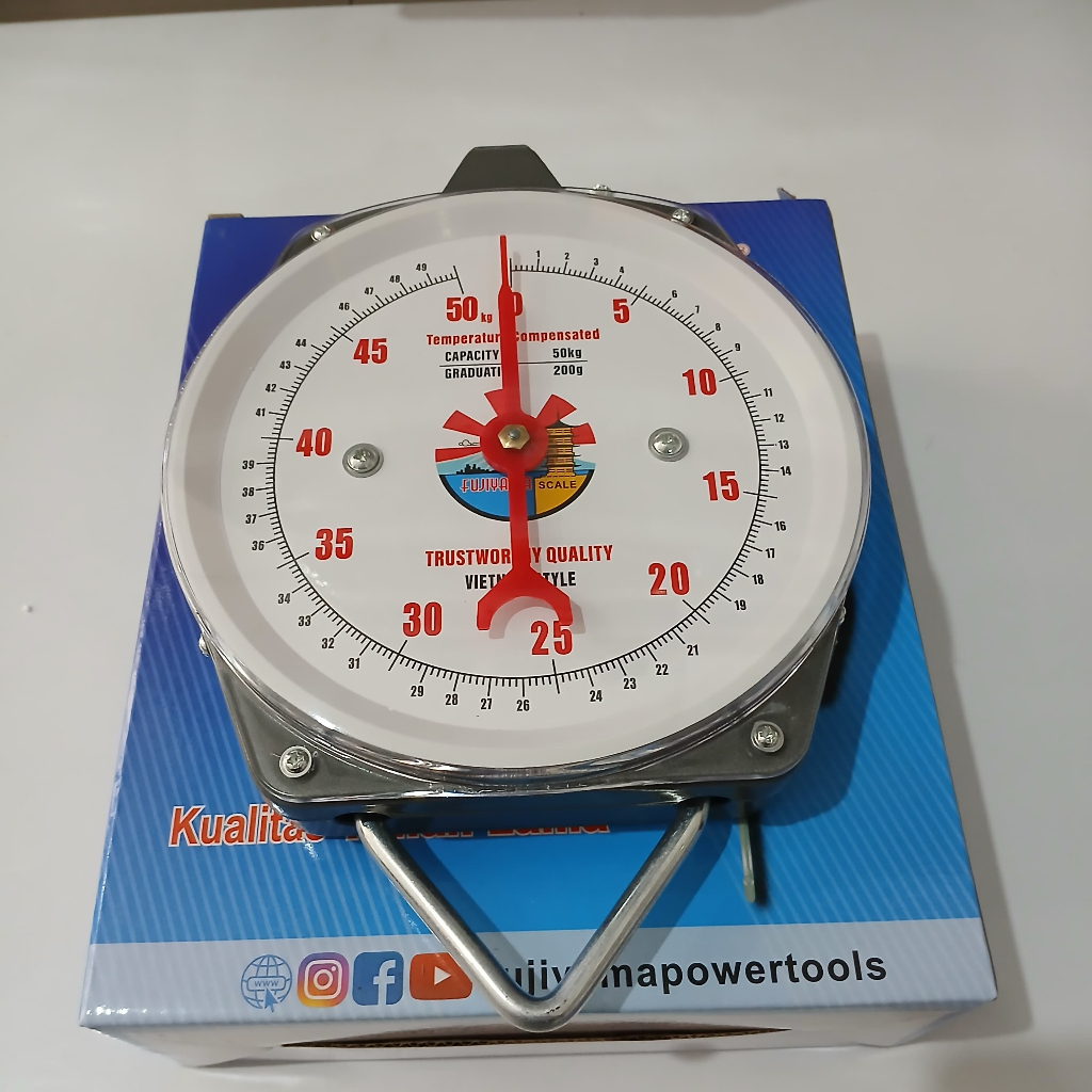 Jual FUJIYAMA Timbangan Gantung Besi 50 kg / Timbangan dus jarum 50kg ...