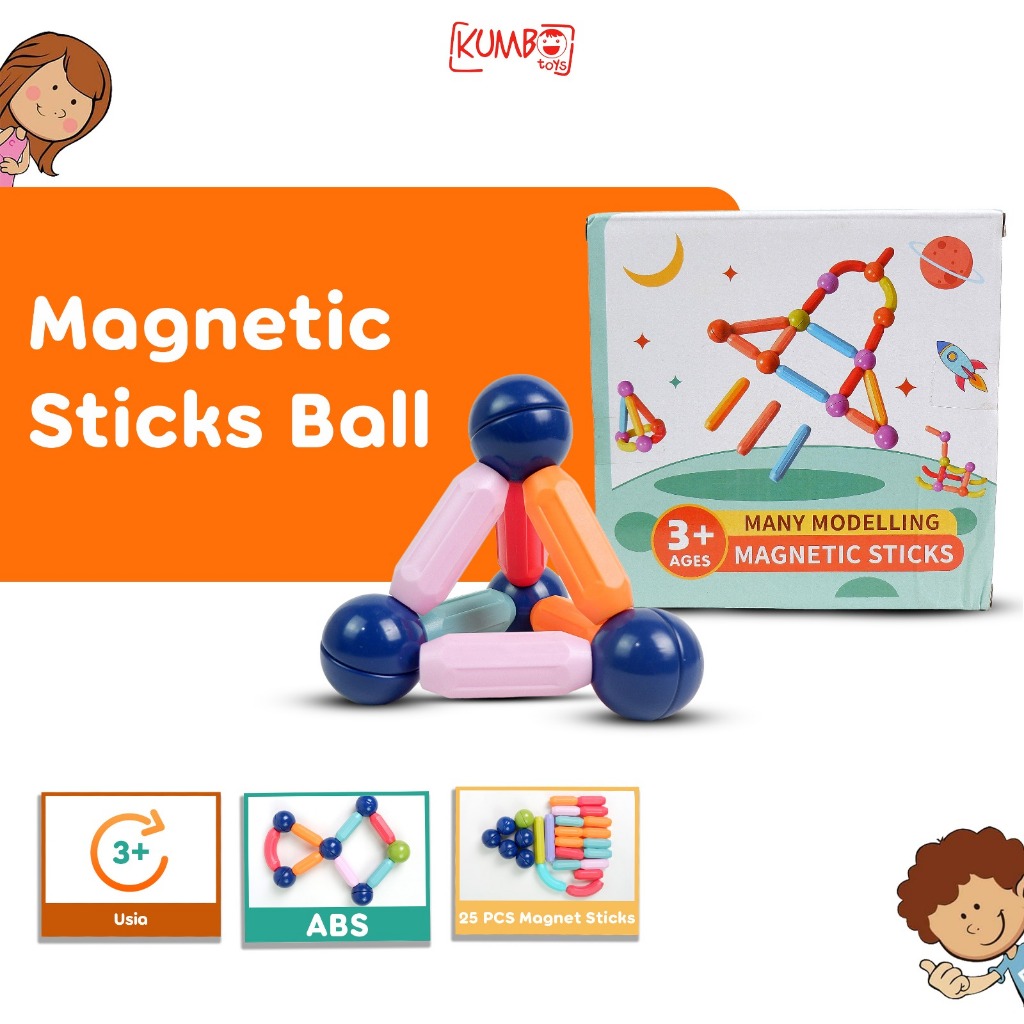 Jual Mainan Edukasi Magnetic Sticks Balls Building Blocks Magnet Toys ...