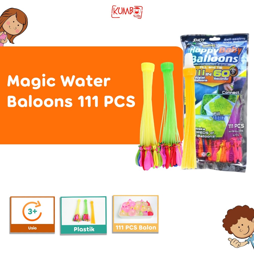 Jual Mainan Magic Water Baloons 111 pcs Perang Balon Air Baloon ...