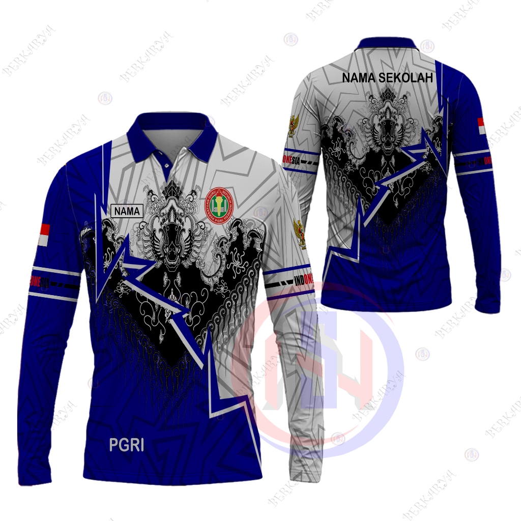 Jual Kaos Baju Jersey PGRI Fullprint Kaos Polo Pria Baju Batik PGRI Lengan Panjang Fullprinting ...