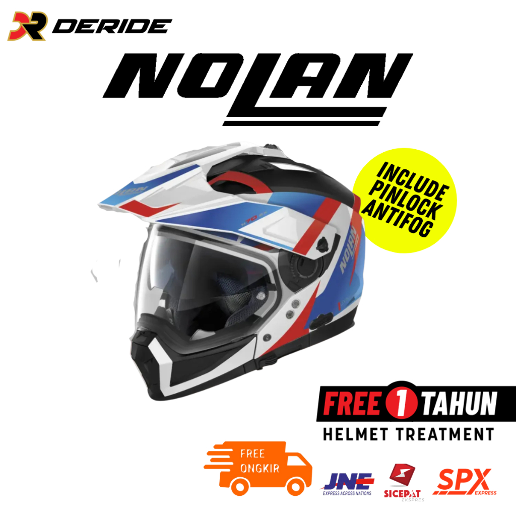 Jual Nolan N70.2 X 060 Skyfall Metal White N-Com Helm Modular Crossover ...