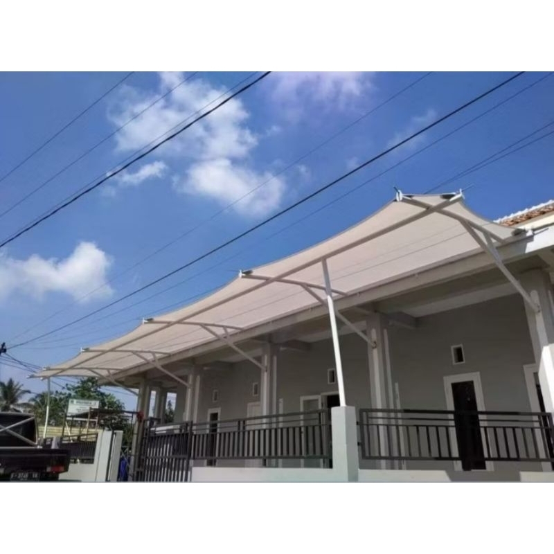 Jual atap kanopi membran |custom ukuran| bahan pvc 650 GSM | Shopee ...