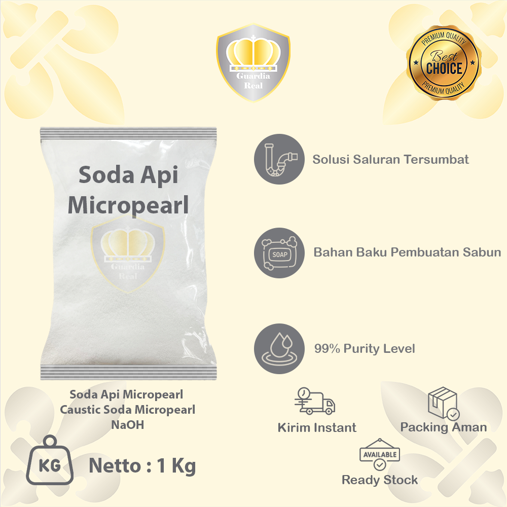 Jual Soda Api Micropearl 1 Kg/ Caustic Soda Micropearl 1 Kg/ NaOH 1 Kg ...