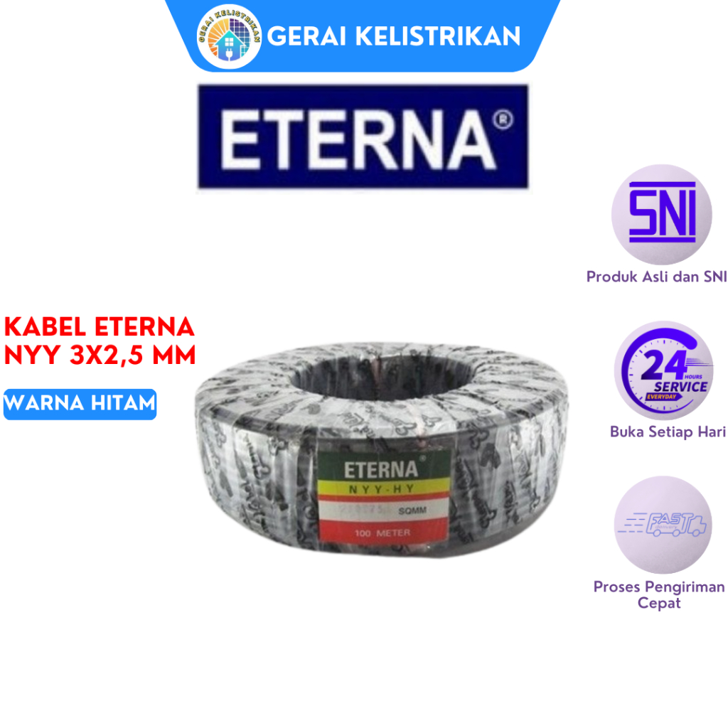 Jual KABEL ETERNA NYY 3x2,5 MM - PER METER | Shopee Indonesia