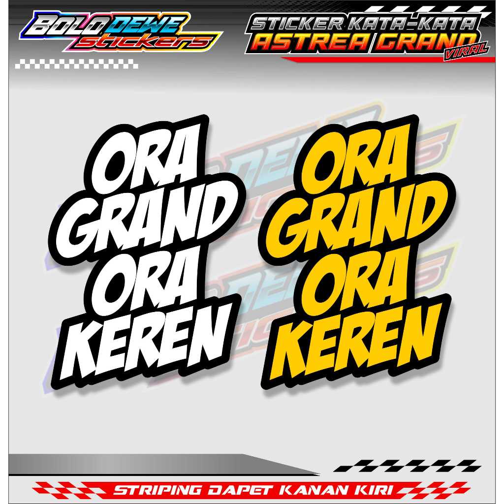 Jual STICKER CUTTING KATA-KATA "ORA GRAND ORA KEREN" VYNIL PREMIUM ...