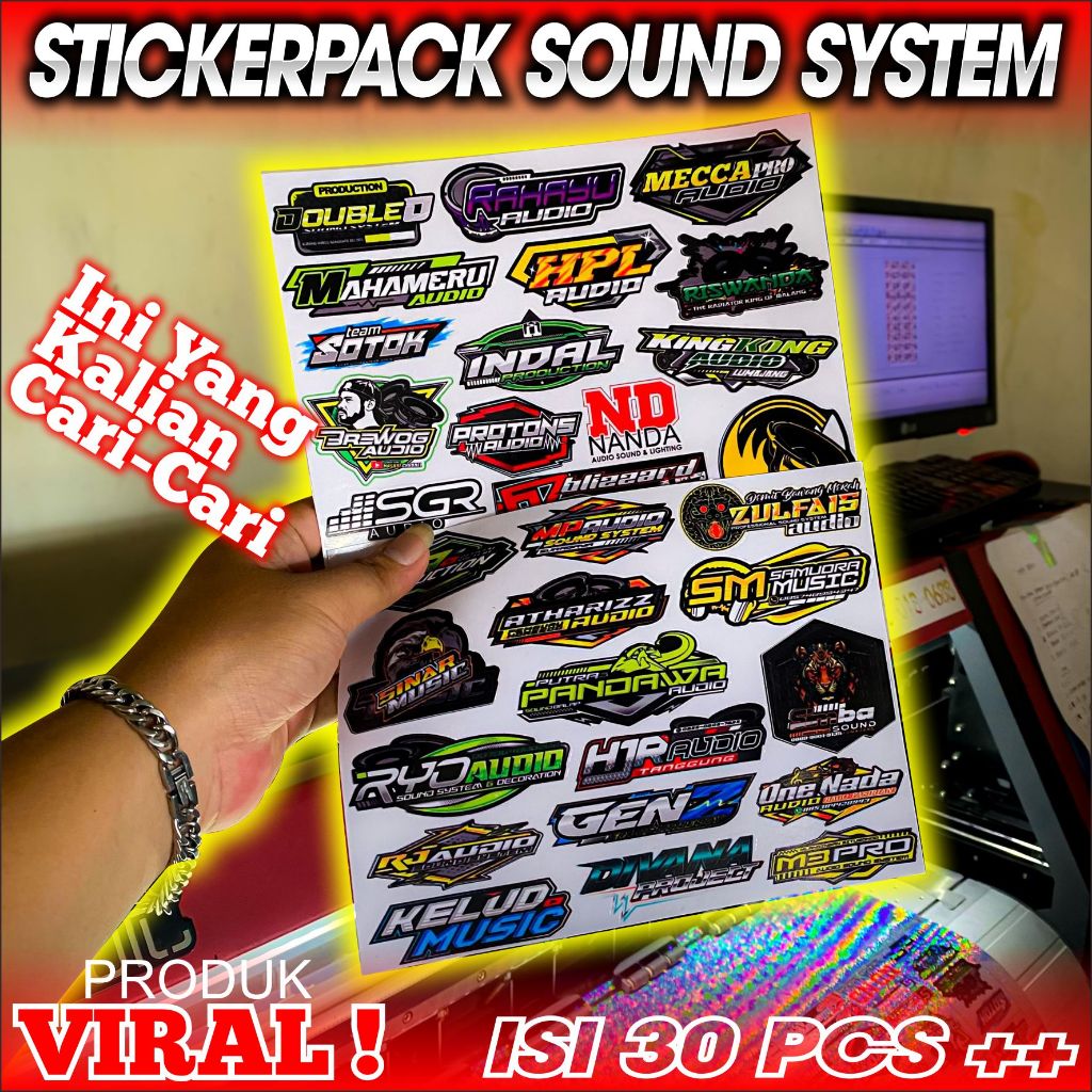 Jual STICKER SOUND SYSTEM HOREG ISI 30+ SUDAH LAMINASI DAN CUTTING ...