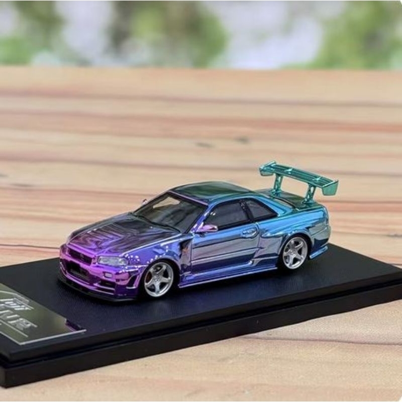 Jual Fuji Nissan Skyline R34 Z-tune Chrome Purple Blue | Shopee Indonesia