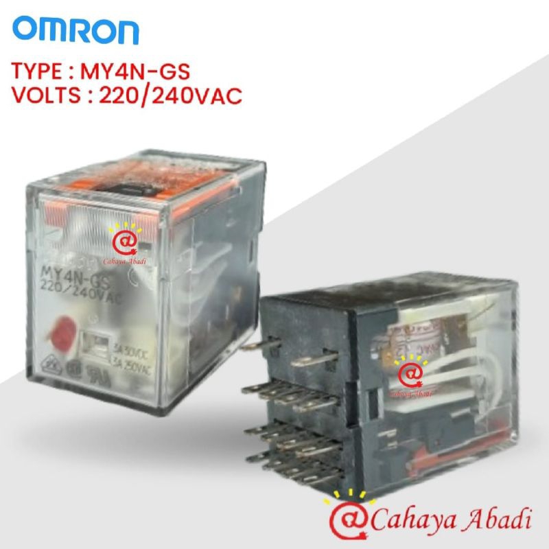 Jual OMRON Relay MY4N-GS 220V AC ASLI ORIGINAL / Relay MY4N 220V OMRON ...