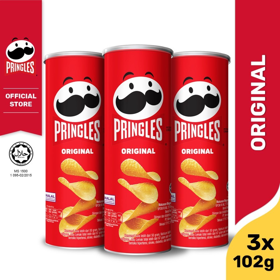 Jual [BUNDLE 3pcs] Pringles Original Keripik 102gr | Shopee Indonesia