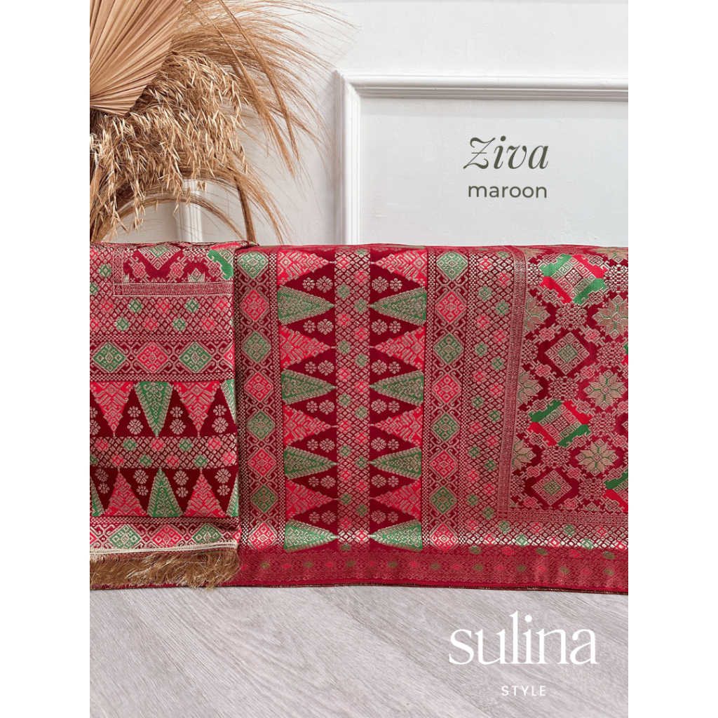 Jual Sulina Style - Kain Songket Mesin & Selendang Rainbow Premium Ziva ...