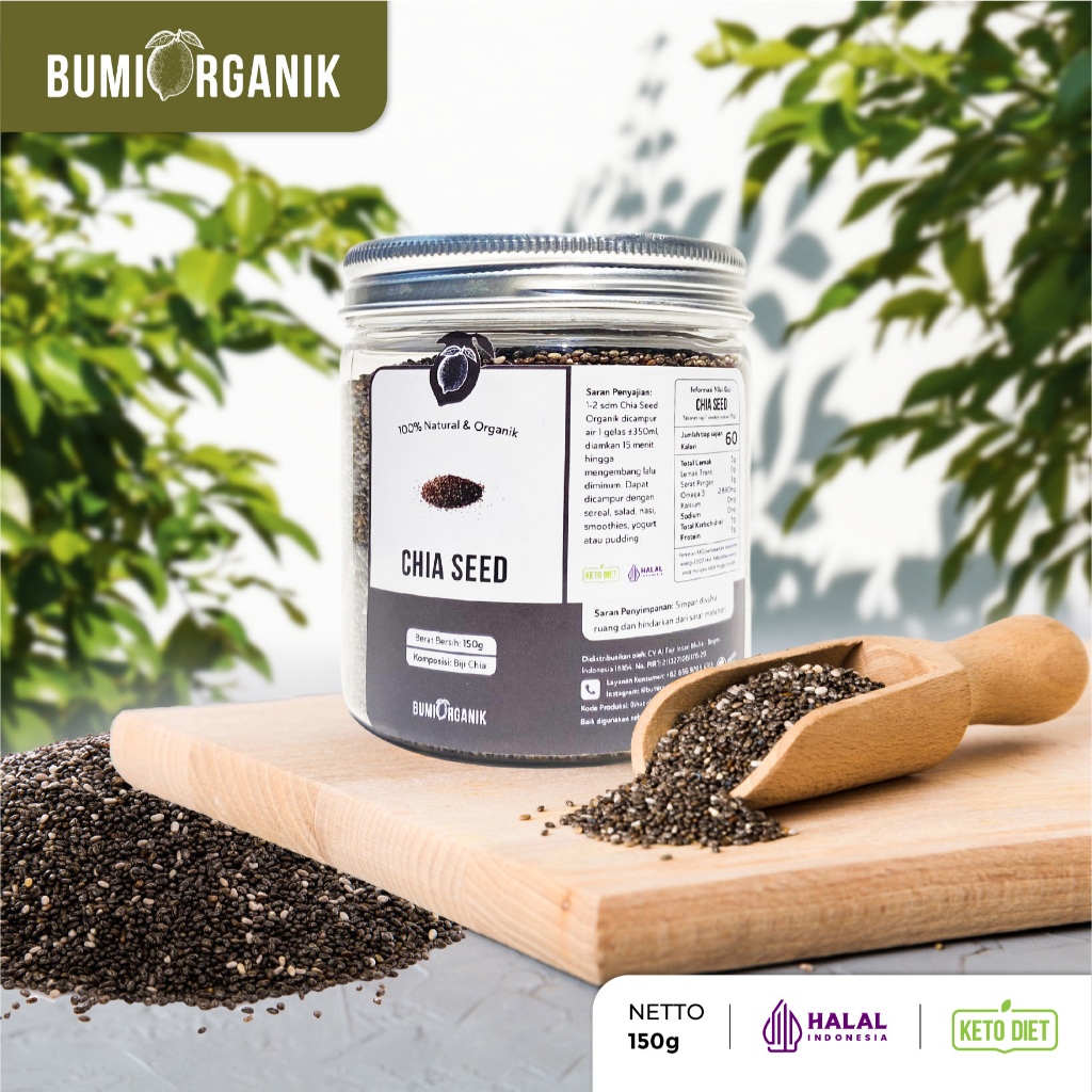 Jual CHIA SEEDS 150G BUMI ORGANIK / CHIA SEEDS ORGANIC / CHIA SEEDS ...